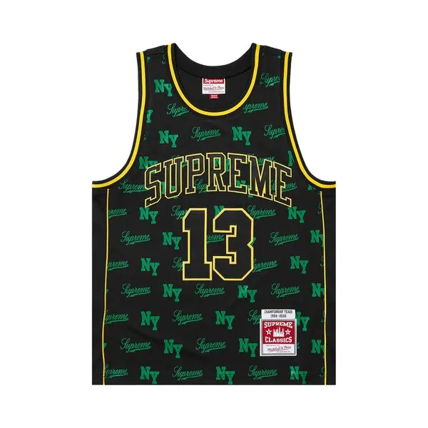 Supreme X Mitchell & Ness Monogram Basketball Jersey - Black