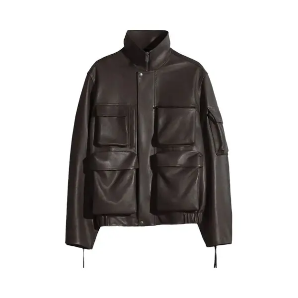 LEMAIRE Leather Blouson With Multiple Pockets