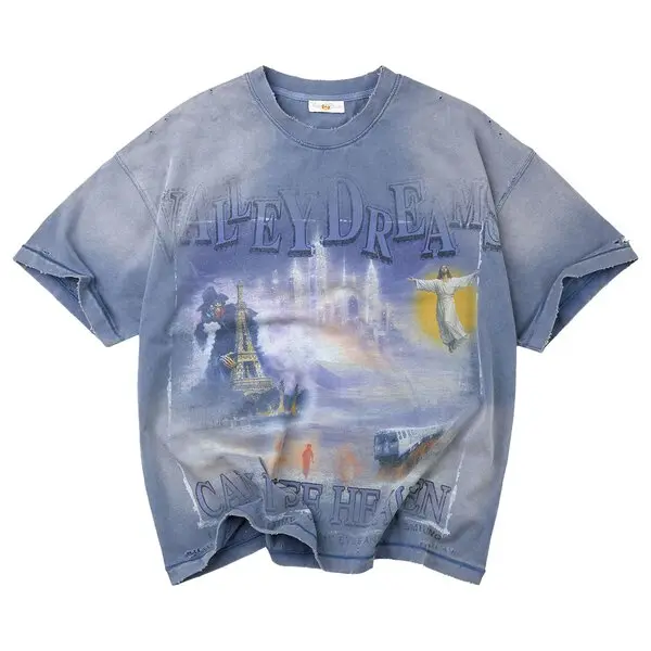 VALE FOREVER Can I See Heaven" Graphic Tee - Blue