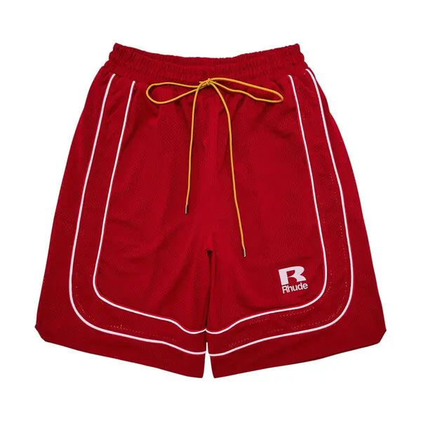 Rhude Mesh Piping Baggy Track Short - Red
