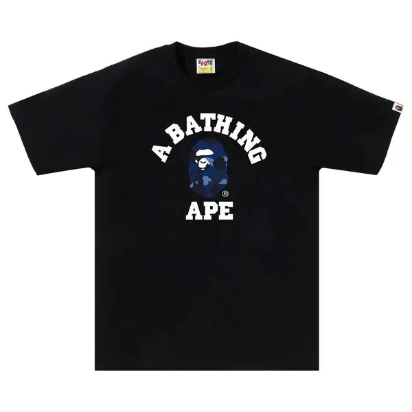 A BATHING APE Color Camo College T-shirt - Black