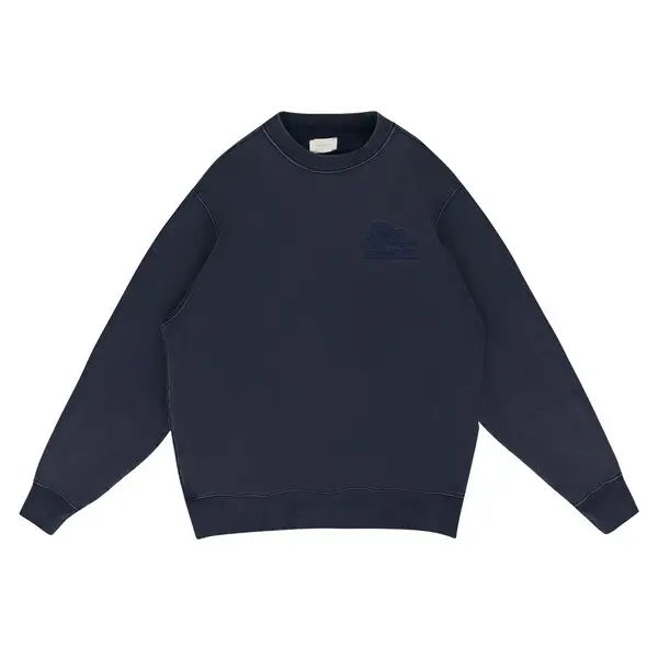 Aimé Leon Dore Tonal Unisphere Crewneck Sweatshirt 'navy Blazer - Blue