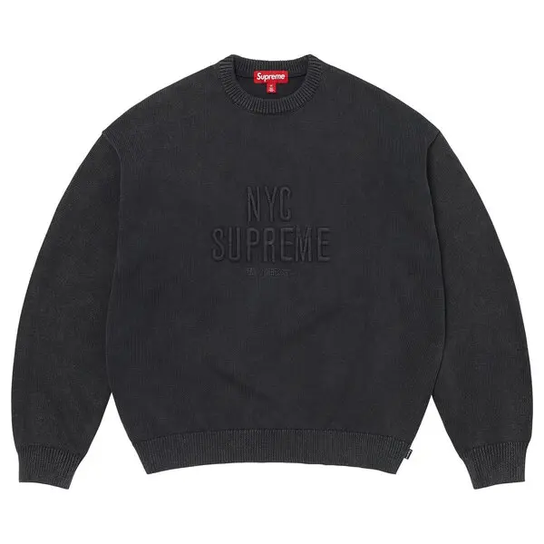 Supreme Overdyed Raised Sweater - Black