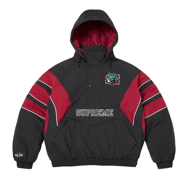 Supreme X Salem Half Zip Stadium Jacket - Black | Editorialist
