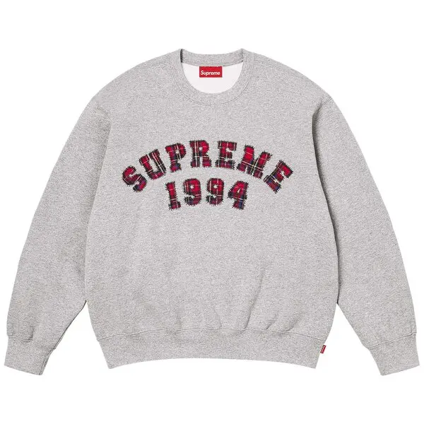Supreme Plaid Arc Crewneck - Grey