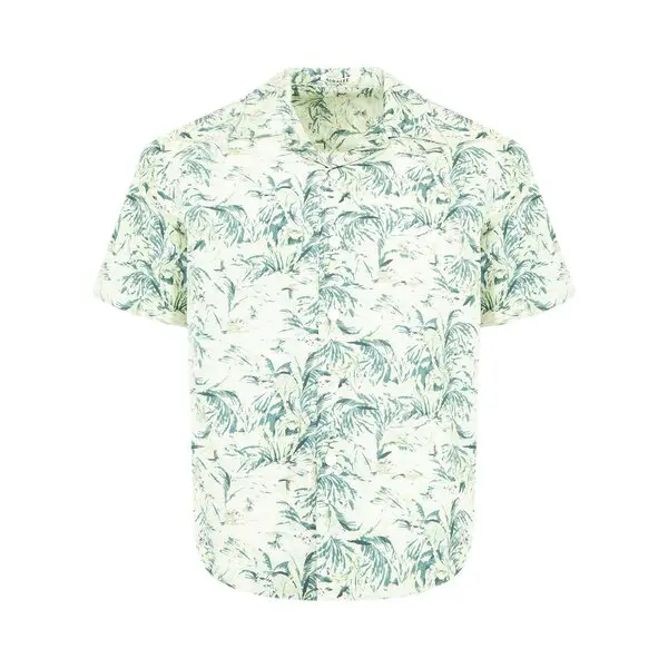 Auralee Printed Airy Silk Half-sleeved Shirt