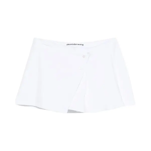 Alexander Wang Pleated Wrap Mini Skirt - White