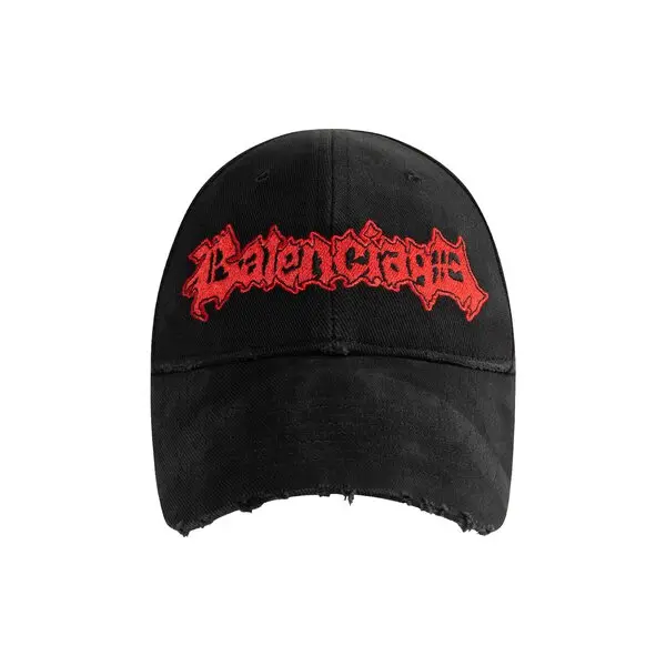 Balenciaga Embroidered Cap - Black