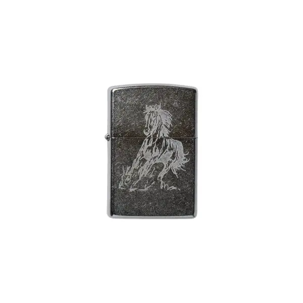 ONE OF THESE DAYS Horse Zippo Lighter - Silver