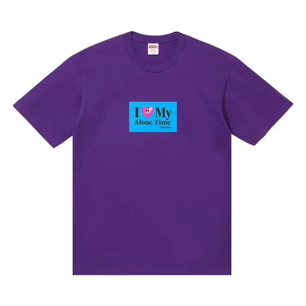 Supreme Alone Time" Graphic T-shirt - Purple