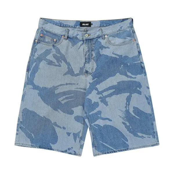 PALACE Baggy Jean Shorts In Light Stonewash Dpm