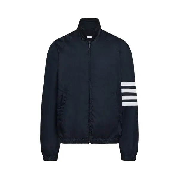 Thom Browne Zip Front 4-bar Track Jacket In Shiny Ripstop
