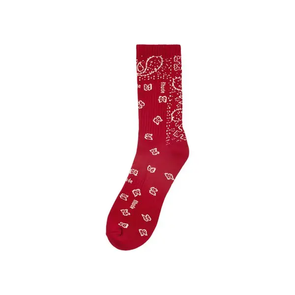 Rhude Bandana Logo Crew Socks - Red