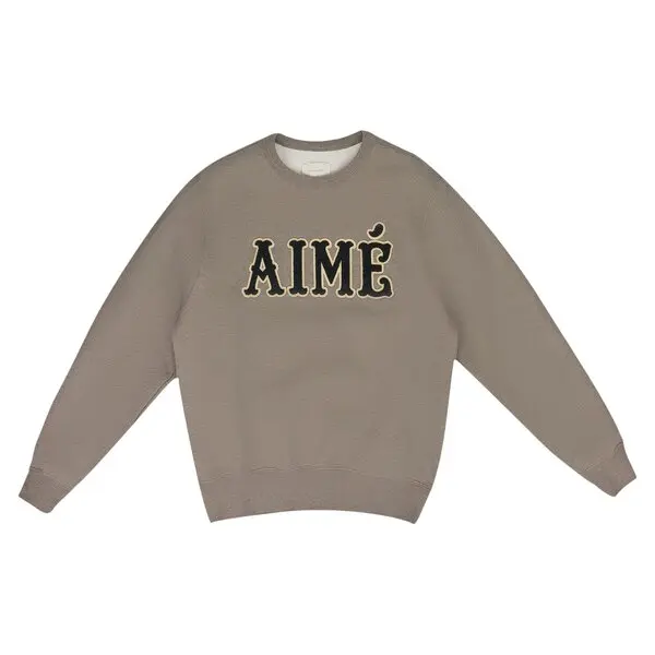 Aimé Leon Dore Applique Crewneck 'camel Melange - Brown