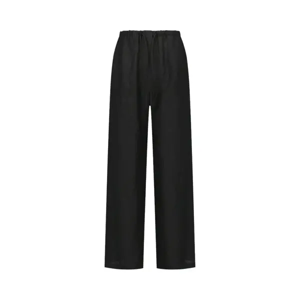AMOMENTO Linen Banding Pants - Black