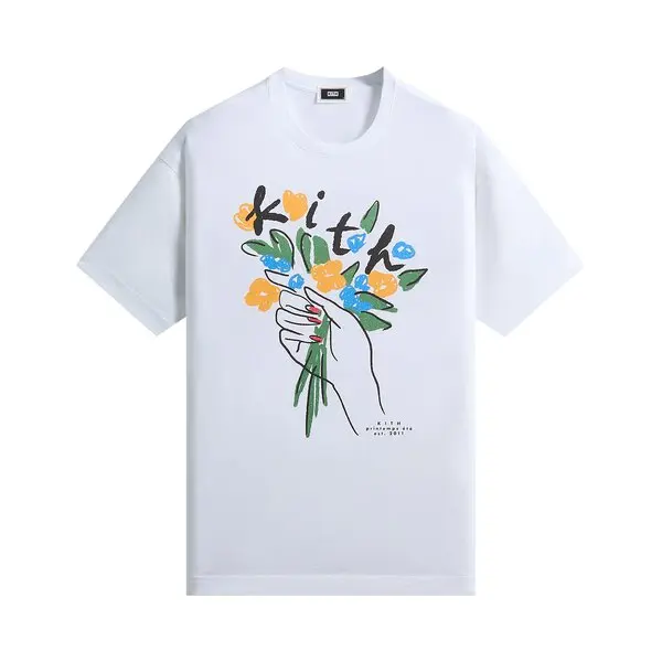 Kith Flowers" Graphic T-shirt - White
