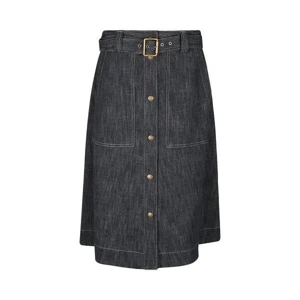 Moncler Belted Denim Skirt