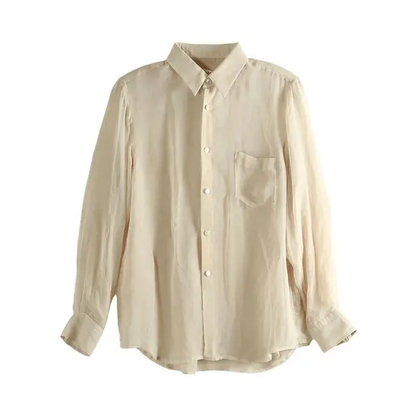 Comme Des Garçons Sheer Oversized Shirt - Tan