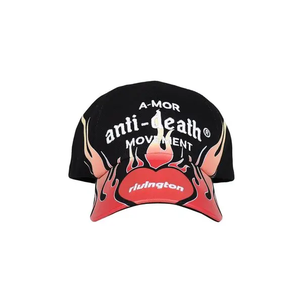 RIVINGTON ROI REBIS Baseball Cap With Flame Detail - Black