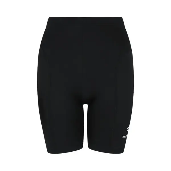 Balenciaga Logo Print Cycling Shorts - Black