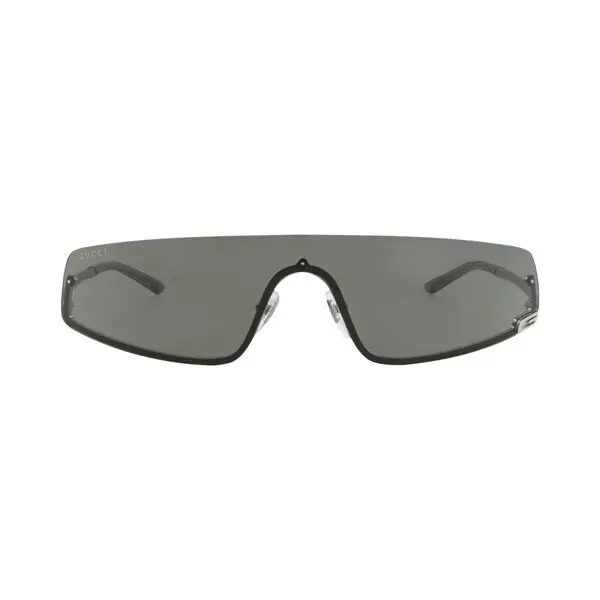 Gucci Shield-frame Metal Sunglasses - Silver