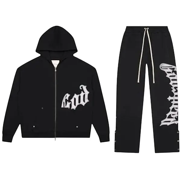 GODSPEED Og Logo V2 Zip-up Hoodie And Sweatpants Set - Black
