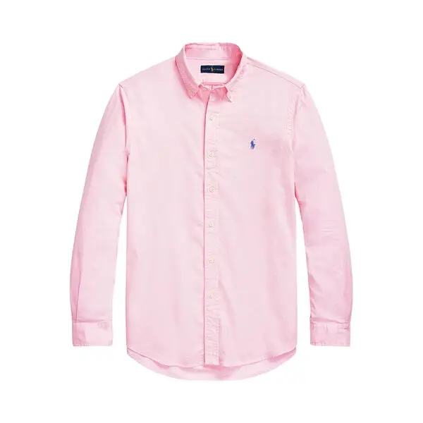 Polo Ralph Lauren Long Sleeve Garment-dyed Oxford Sport Shirt - Pink