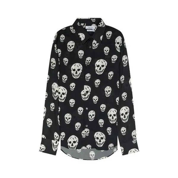 Alexander McQueen All Over Skulls Button Down Shirt