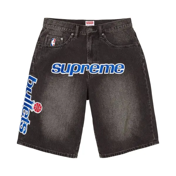 Supreme X Mitchell & Ness Washington Bullets Baggy Denim Short