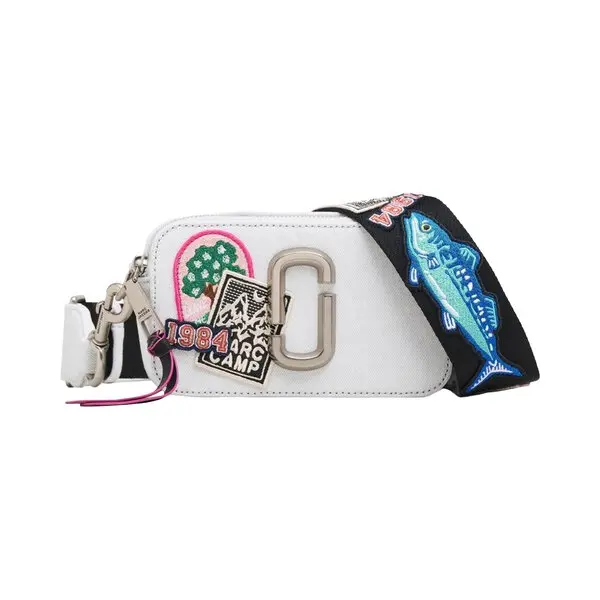 Marc Jacobs Camp Patchwork Denim Snapshot Bag