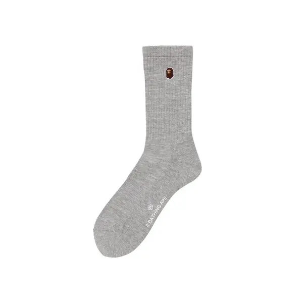 A BATHING APE Head One Point Socks - Grey