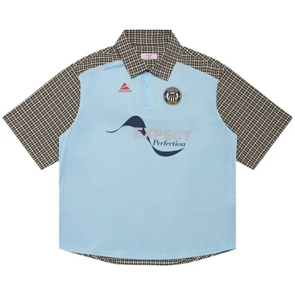 Martine Rose Short Sleeve Collared Polo - Blue