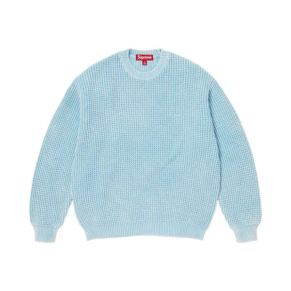 Supreme Washed Small Box Waffle Knit Sweater - Blue