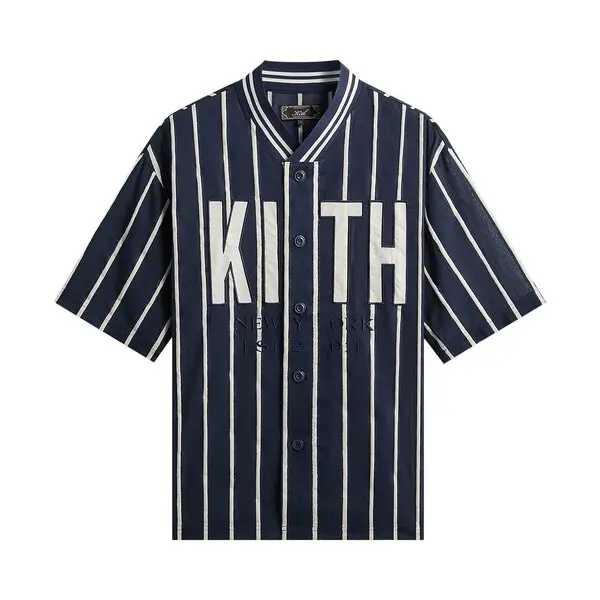 Kith Silk Linen Chenille Stripe Button-up Shirt - Black