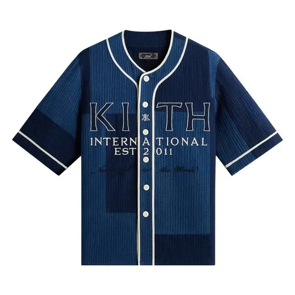 Kith Patchwork Seersucker Short Sleeve Daley Shirt - Blue