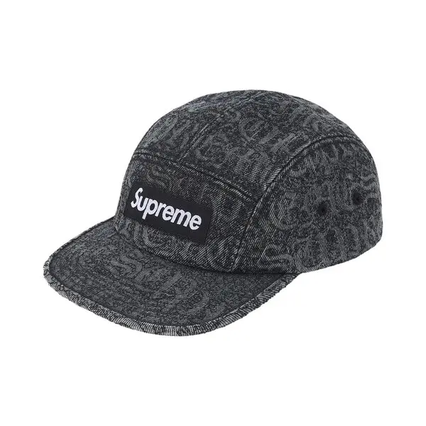 Supreme Stitched Old English Denim Camp Cap - Black