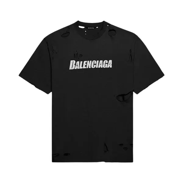 Balenciaga Caps Destroyed Flatground T-shirt