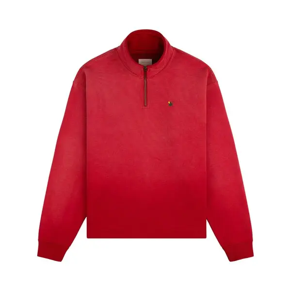 Aimé Leon Dore Sun Faded Crest Quarter Zip Sweatshirt - Red
