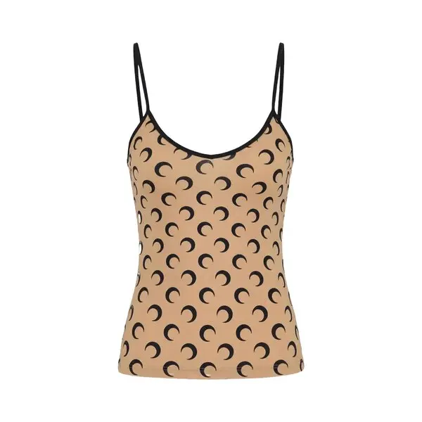 MARINE SERRE Moon Print Jersey Strappy Top