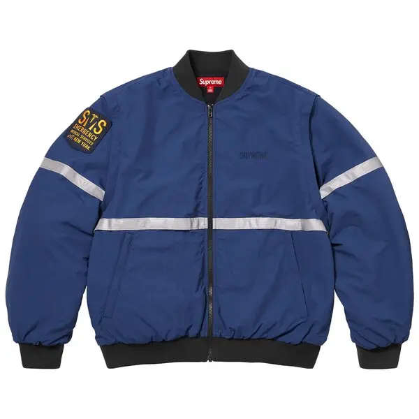 Supreme Zip-off Sleeve Reflective Stripe Jacket 'navy