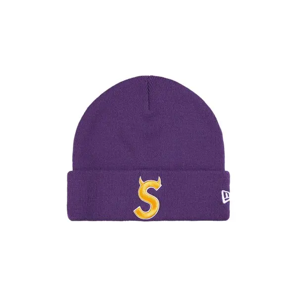 Supreme New Era Devil S Logo Beanie - Purple