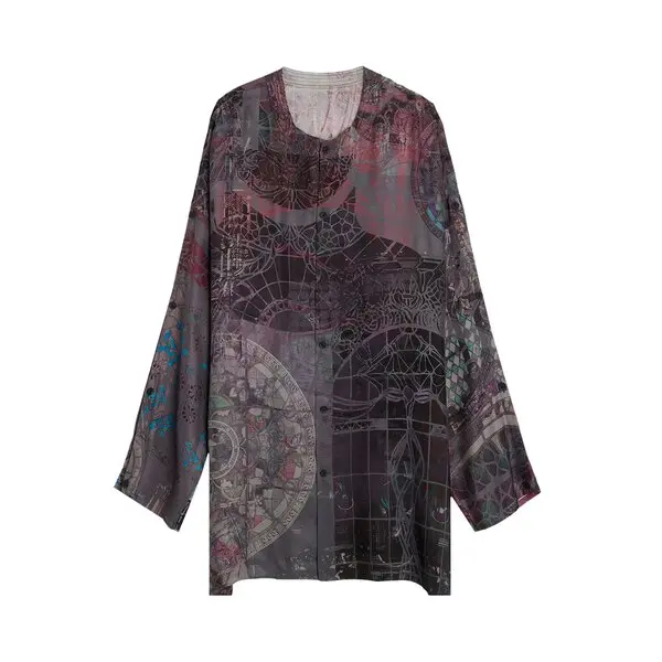 YOHJI YAMAMOTO POUR HOMME Collarless Button Up - Grey