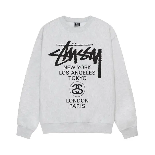 StÜssy World Tour Crew 'ash Heather - Grey