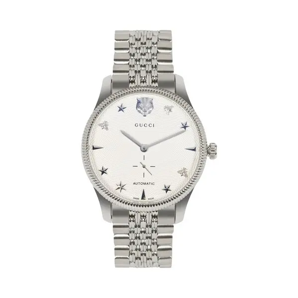 Gucci G-timeless Automatic Watch With Stainless Steel Bracelet - Silver