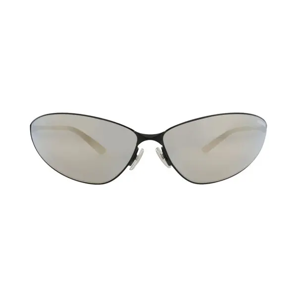 Balenciaga Shield-frame Metal Sunglasses - Black