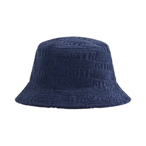 Kith Classic Logo Towel Terry Bucket Hat - Blue