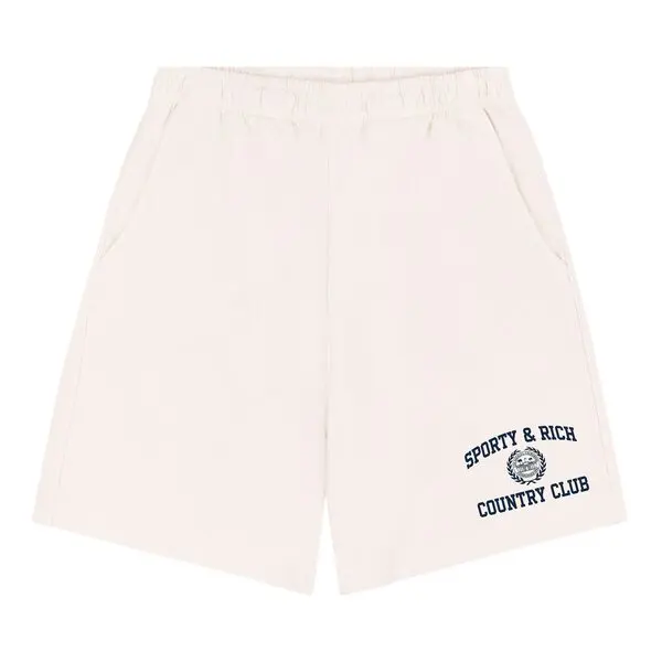 SPORTY & RICH Varsity Crest Gym Shorts - White