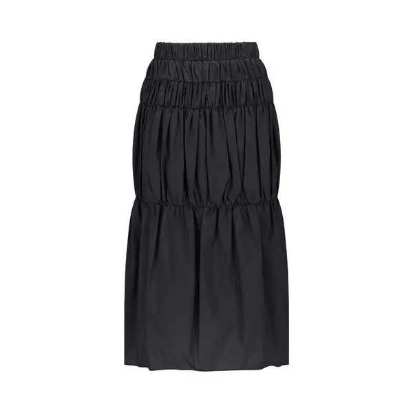 AMOMENTO Shirred Nylon Midi Skirt