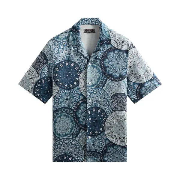 Kith Mosaic Mandala Thompson Camp Collar Shirt - Blue