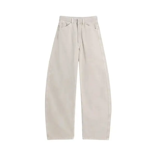 LEMAIRE High Waisted Curved Pants - Tan